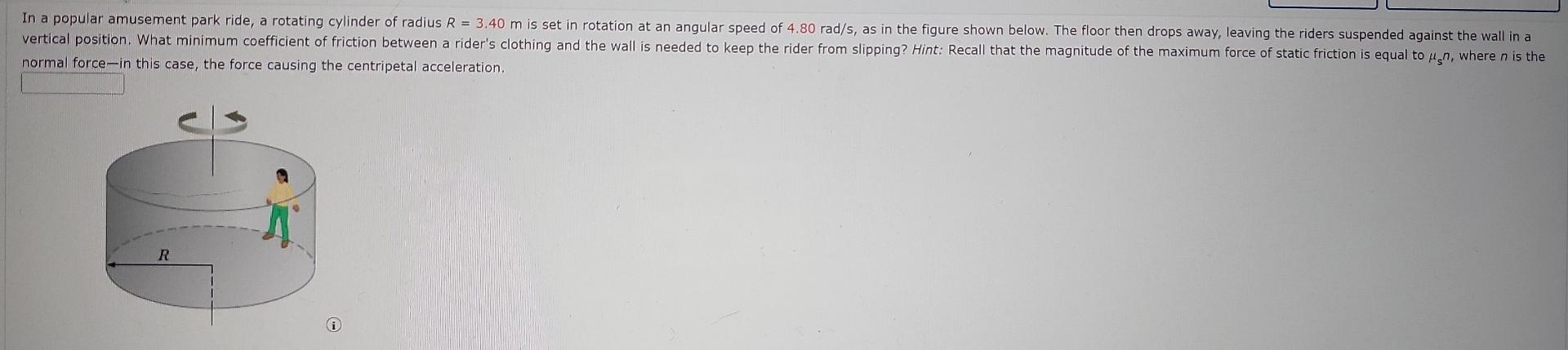 Solved In a popular amusement park ride, a rotating cylinder | Chegg.com