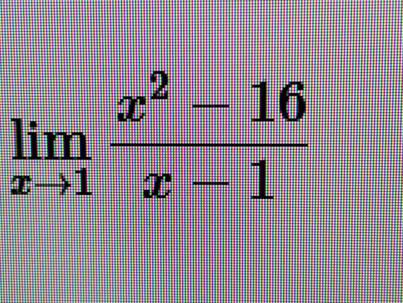 Solved limx→1x2-16x-1 | Chegg.com