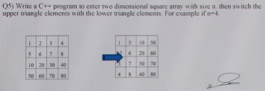Solved Q5 Write A C Program To Enter Two Dimensional 6458