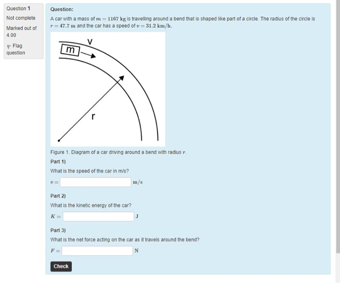 Solved Question 1 Question: A car with a mass of m 1167 kg | Chegg.com