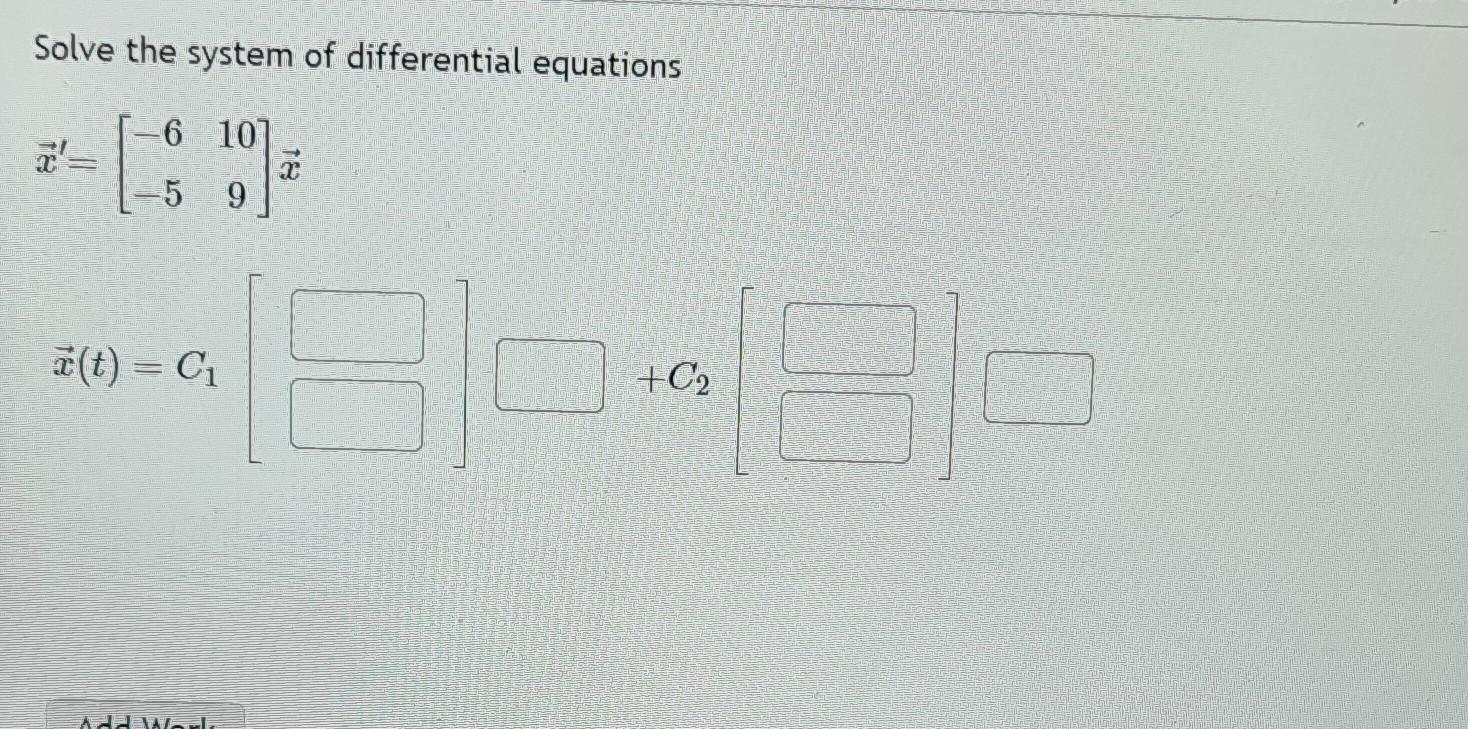 Solved Solve the system of differential equations x'= = 6 | Chegg.com