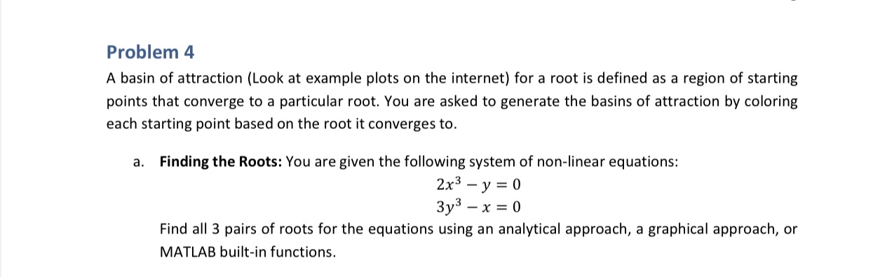 Solved Problem 4A basin of attraction (Look at example plots | Chegg.com