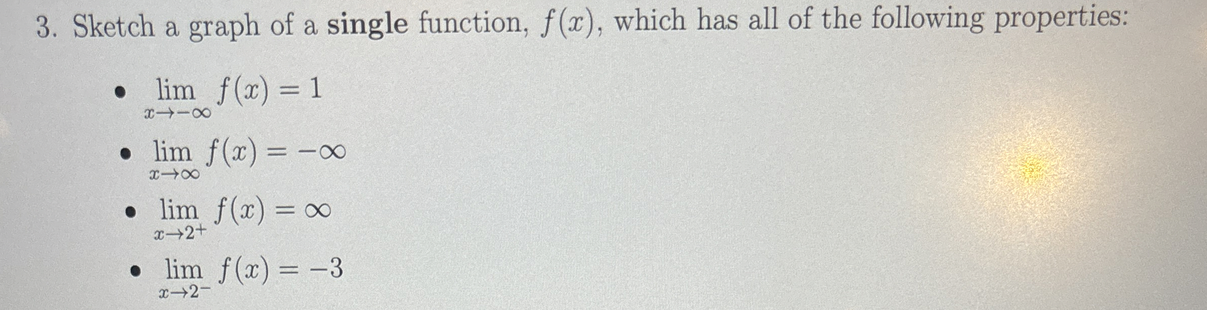 Solved Steps for Sketch a graph of a single function, f(x), | Chegg.com