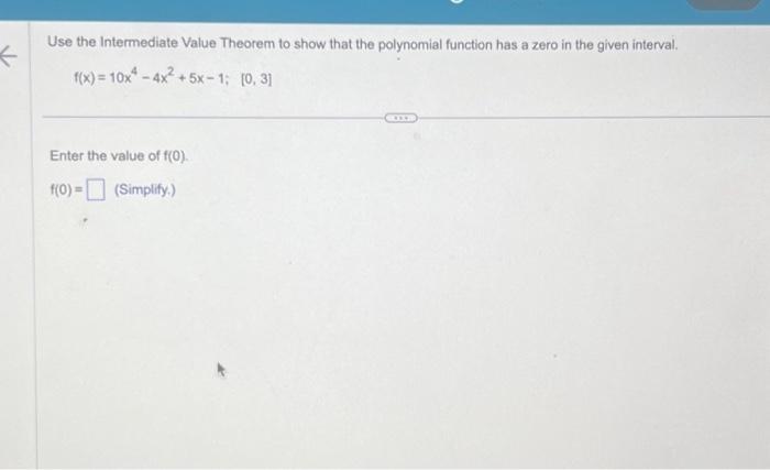 Solved Use the Intermediate Value Theorem to show that the | Chegg.com
