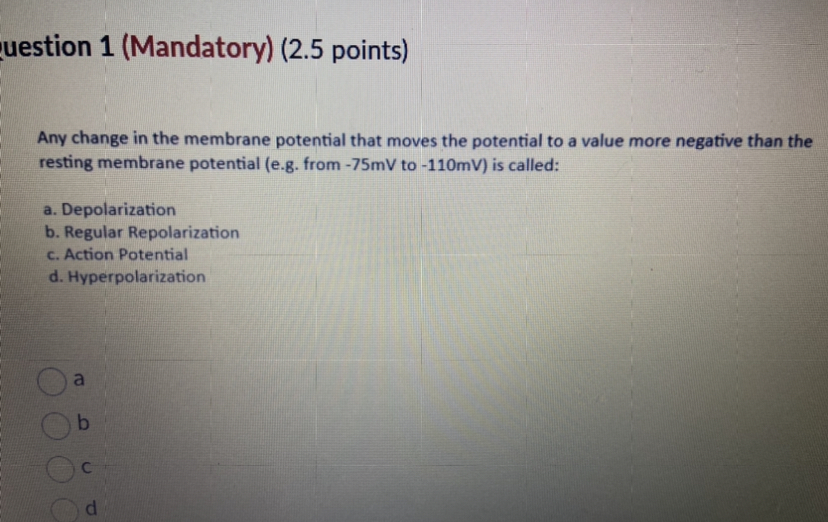 Solved uestion 1 (Mandatory) (2.5 ﻿points)Any change in the | Chegg.com