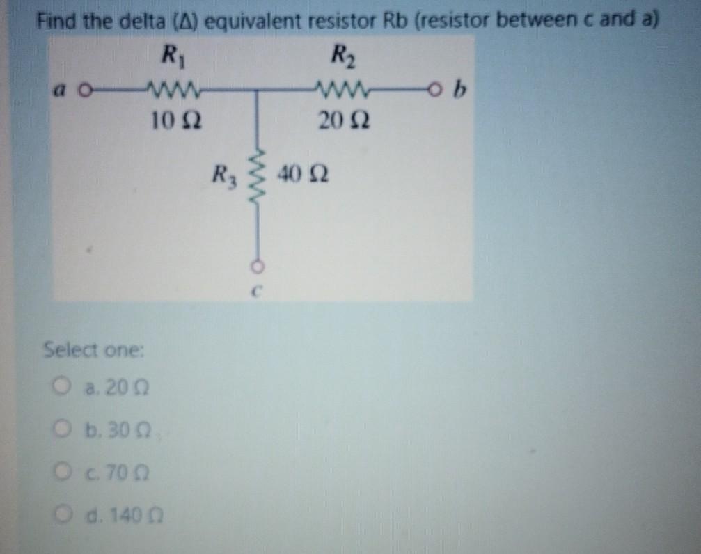 Solved R2 Find the delta (A) equivalent resistor Rb | Chegg.com