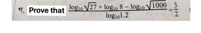 Solved log101.2og1027+log108−log101000=23 | Chegg.com