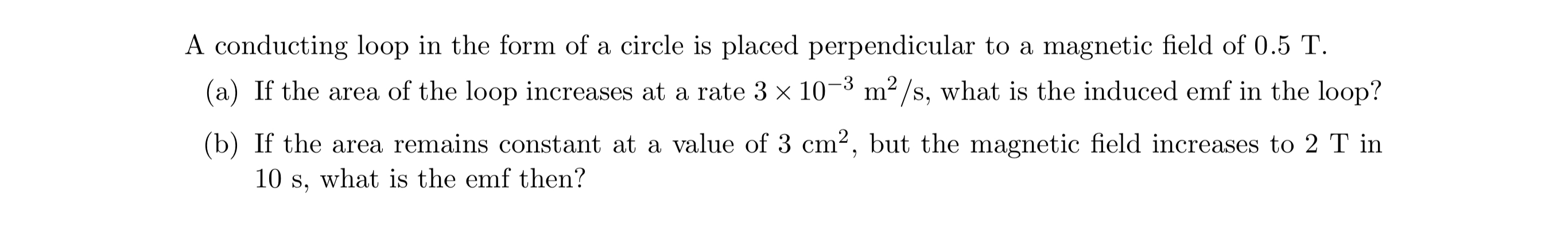 Solved A conducting loop in the form of a circle is placed | Chegg.com