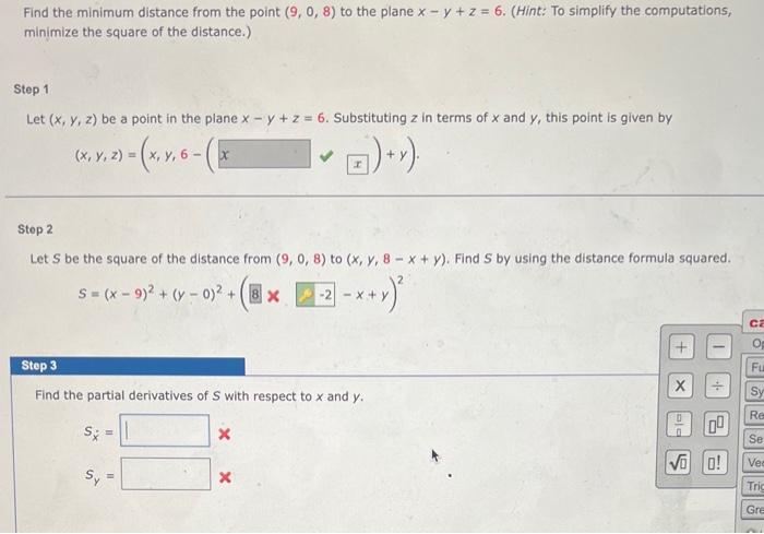 Solved Find the minimum distance from the point (9,0,8) to | Chegg.com