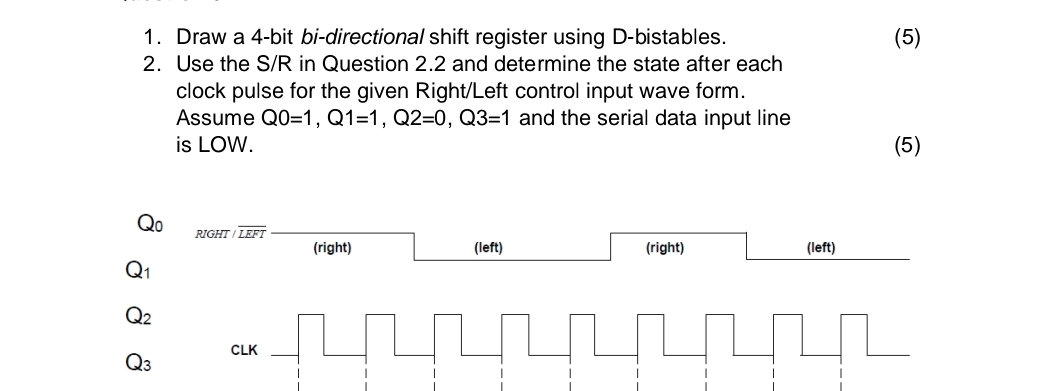 Solved Draw a 4-bit bi-directional shift register using | Chegg.com
