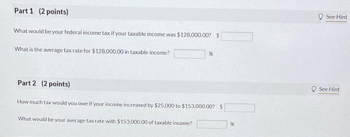 Solved Using the 2019 marginal taxrates provided in the | Chegg.com