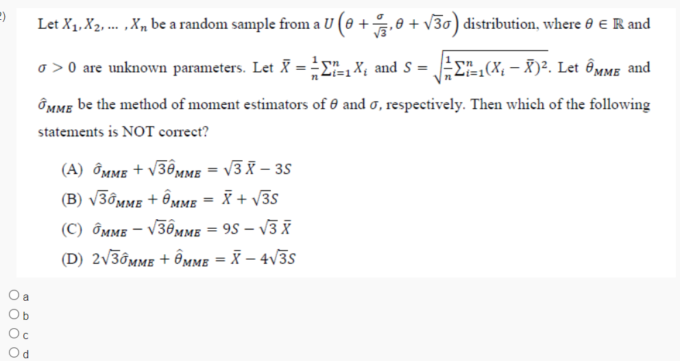Solved Let x1,x2,dots,xn ﻿be a random sample from a | Chegg.com