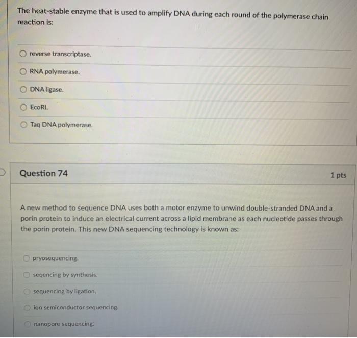 Solved The heat-stable enzyme that is used to amplify DNA | Chegg.com