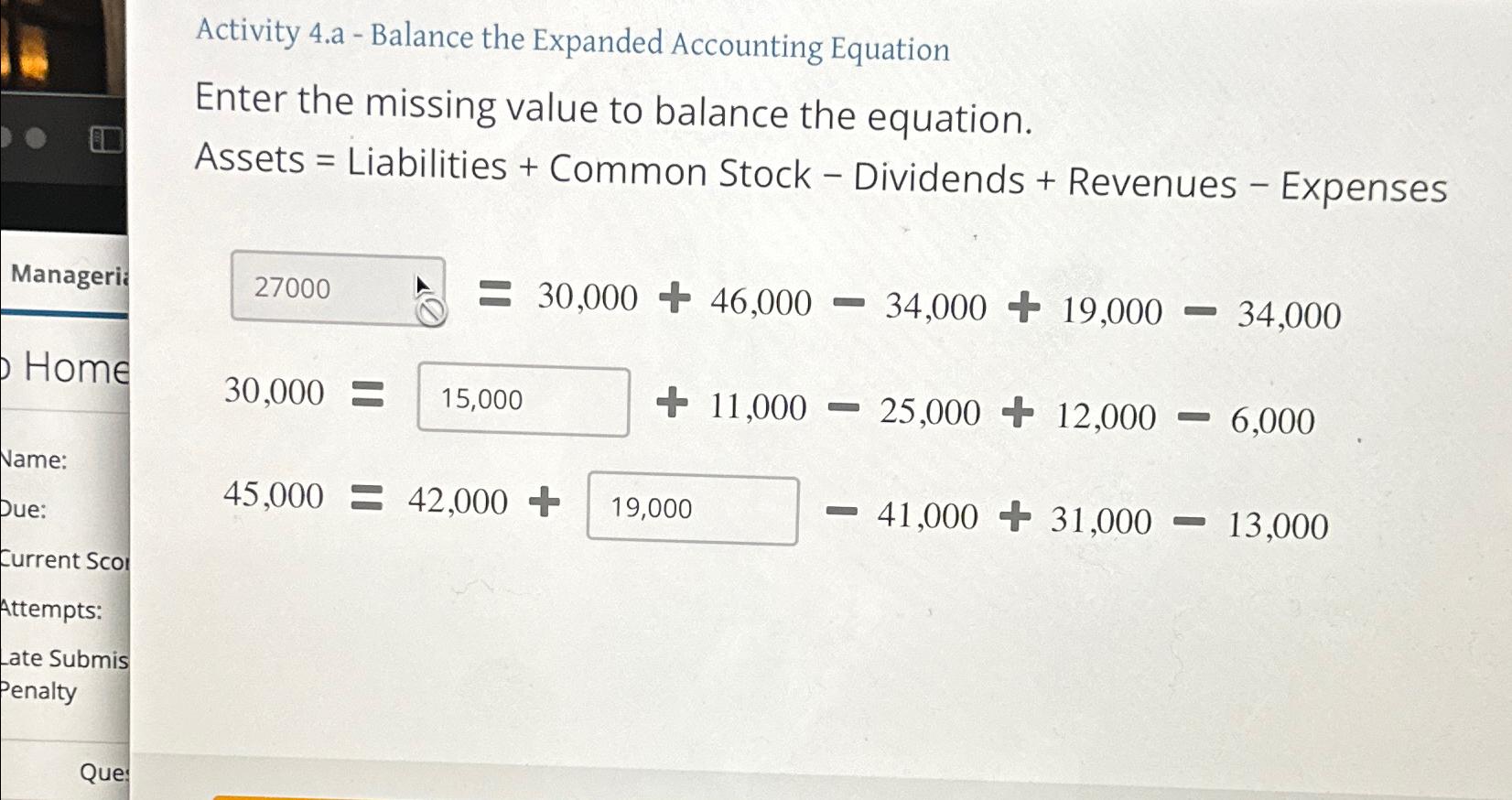 Solved Activity 4.a - ﻿Balance the Expanded Accounting | Chegg.com