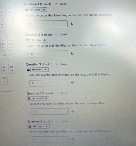 Solved Question 1 (1 ﻿point)SivedQuestion 2 (1 | Chegg.com