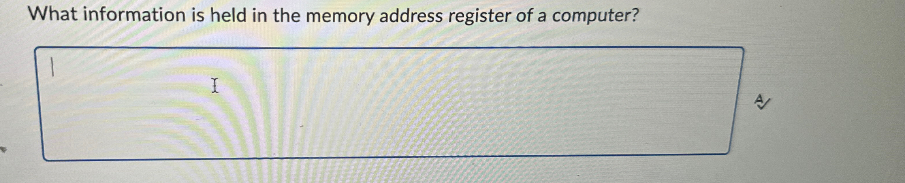 Solved What information is held in the memory address | Chegg.com