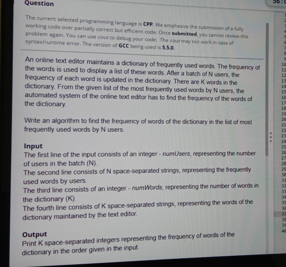 Solved Question DO The current selected programming language | Chegg.com