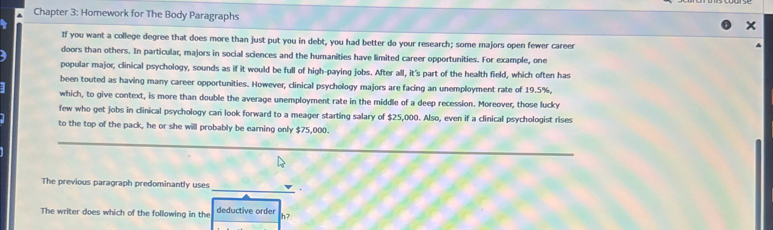 Solved Chapter 3: Homework for The Body ParagraphsIf you | Chegg.com
