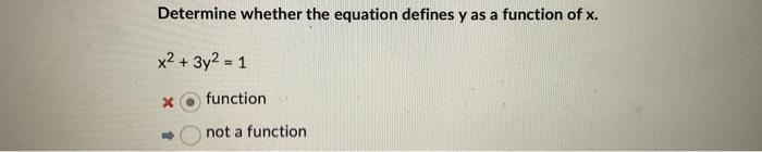 Solved Determine whether the equation defines y as a | Chegg.com