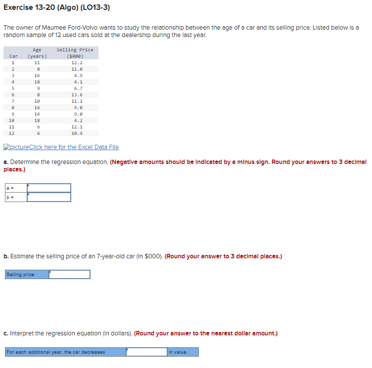 Solved Exercise 13-20 (Algo) (LO13-3)The owner of Maumee | Chegg.com