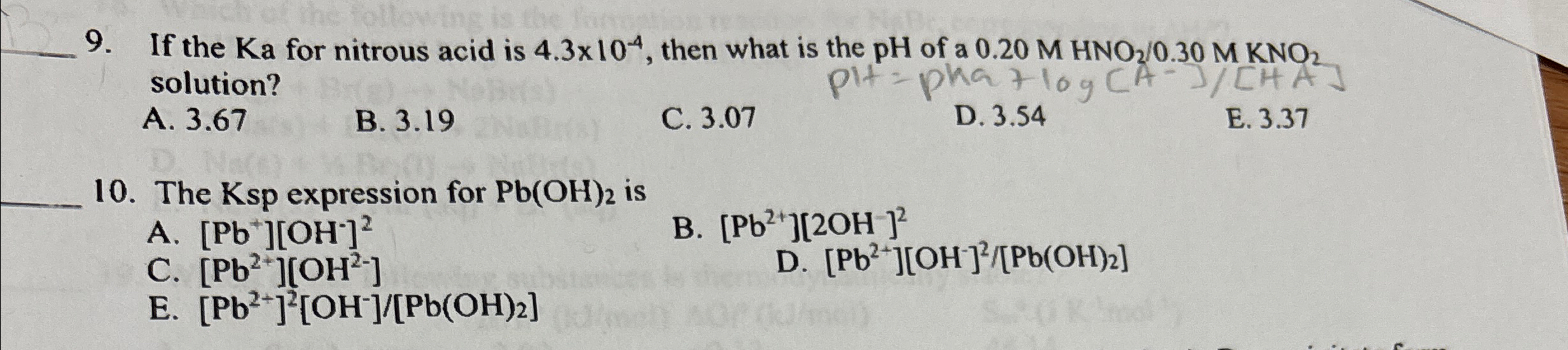 Solved If the Ka ﻿for nitrous acid is 4.3×10-4, ﻿then what | Chegg.com