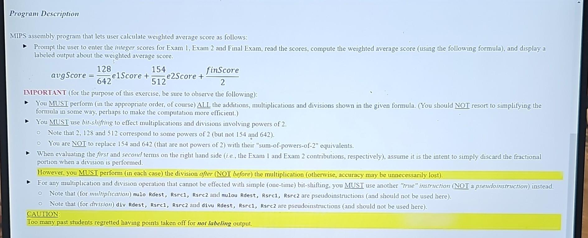 Solved AIPS assembly program that lets user calculate | Chegg.com