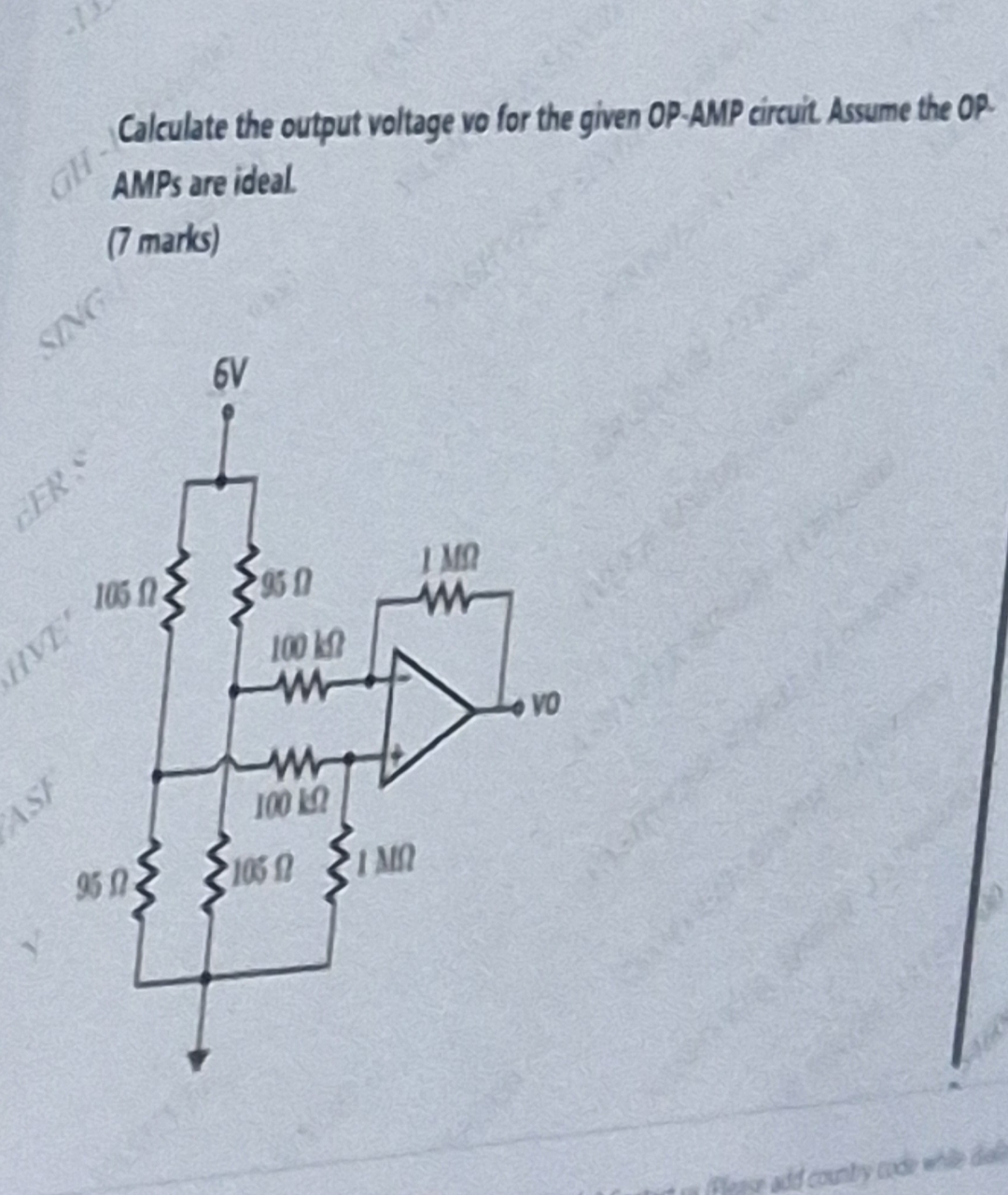 Solved Calculate the output voltage vo for the given OP-AMP | Chegg.com