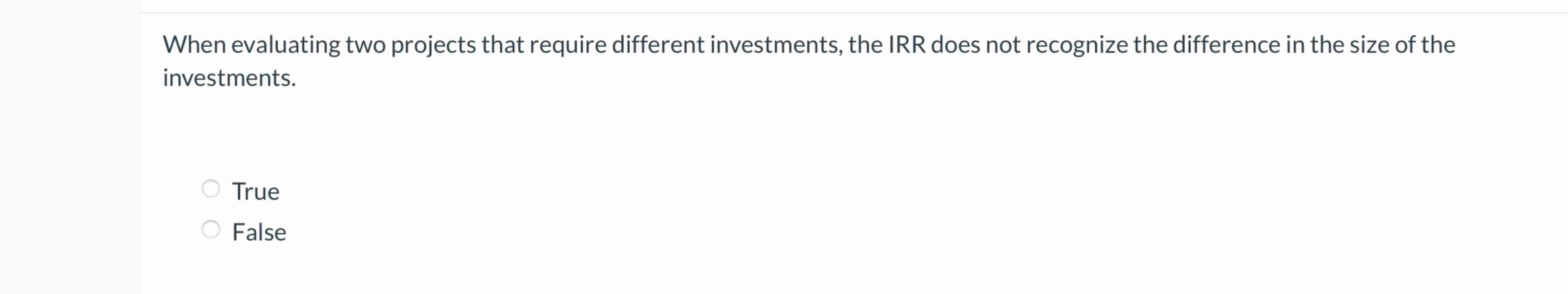 High Quality SOLUTION When evaluating two projects that require different | Chegg.com