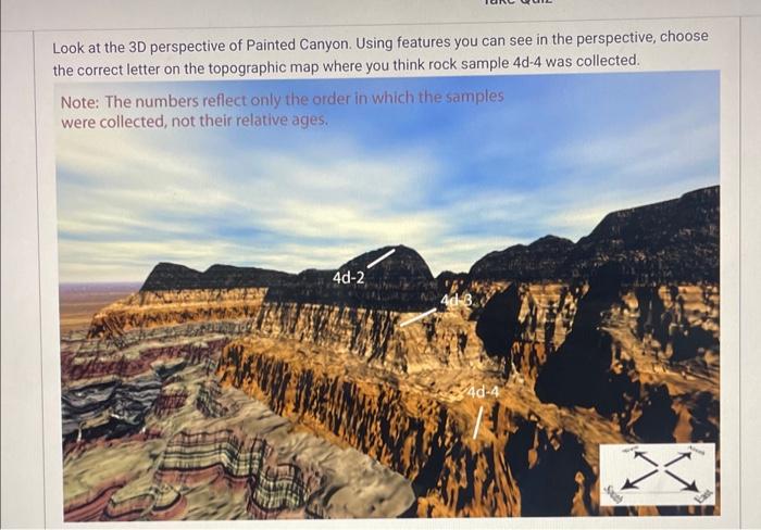 Solved Look at the 3D perspective of Painted Canyon. Using | Chegg.com