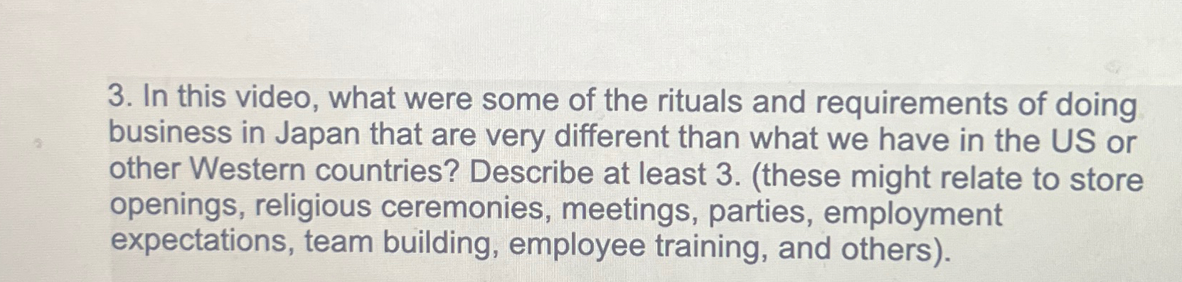 Solved In this video, what were some of the rituals and | Chegg.com