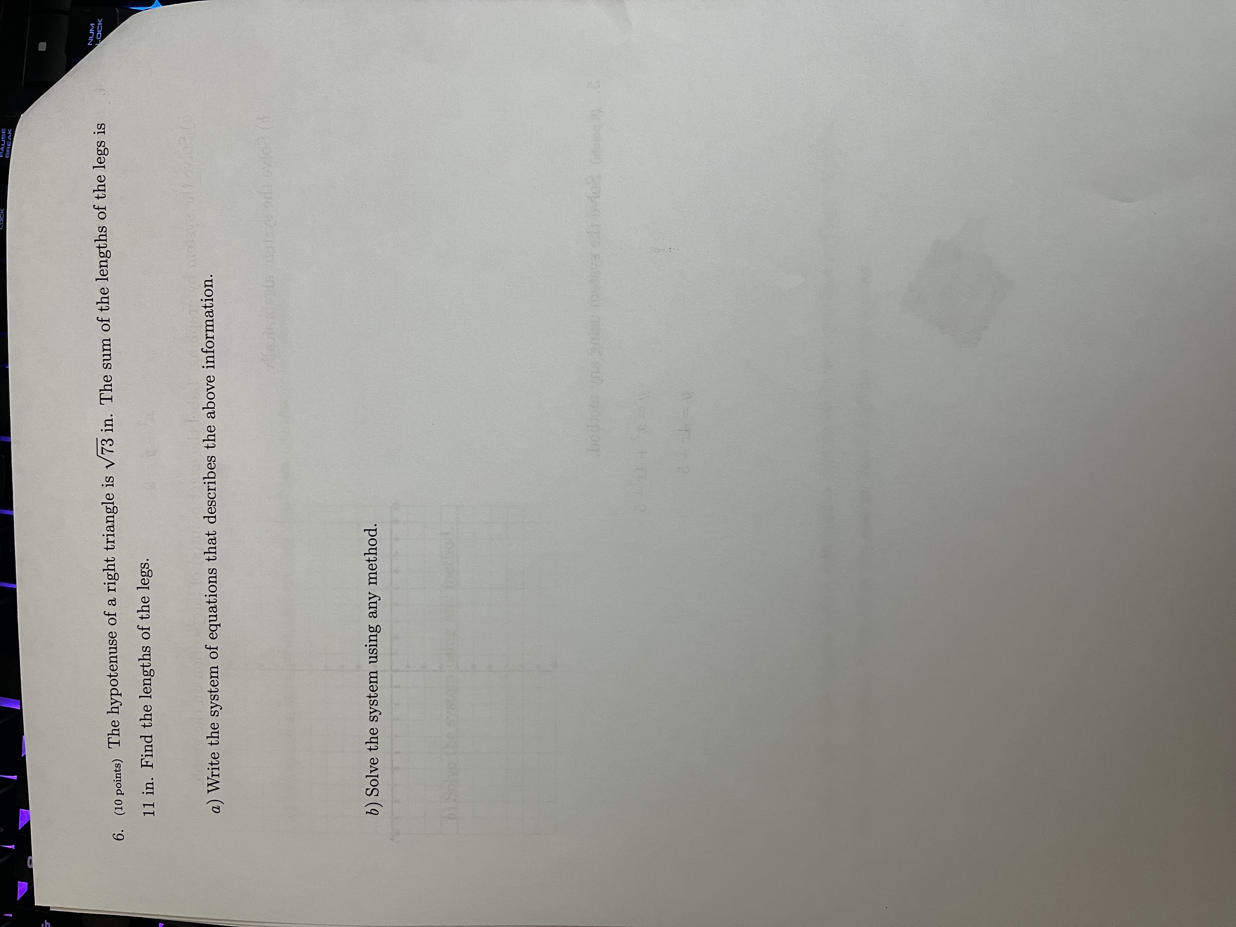 Solved The hypotenuse of a right triangle is square root of | Chegg.com