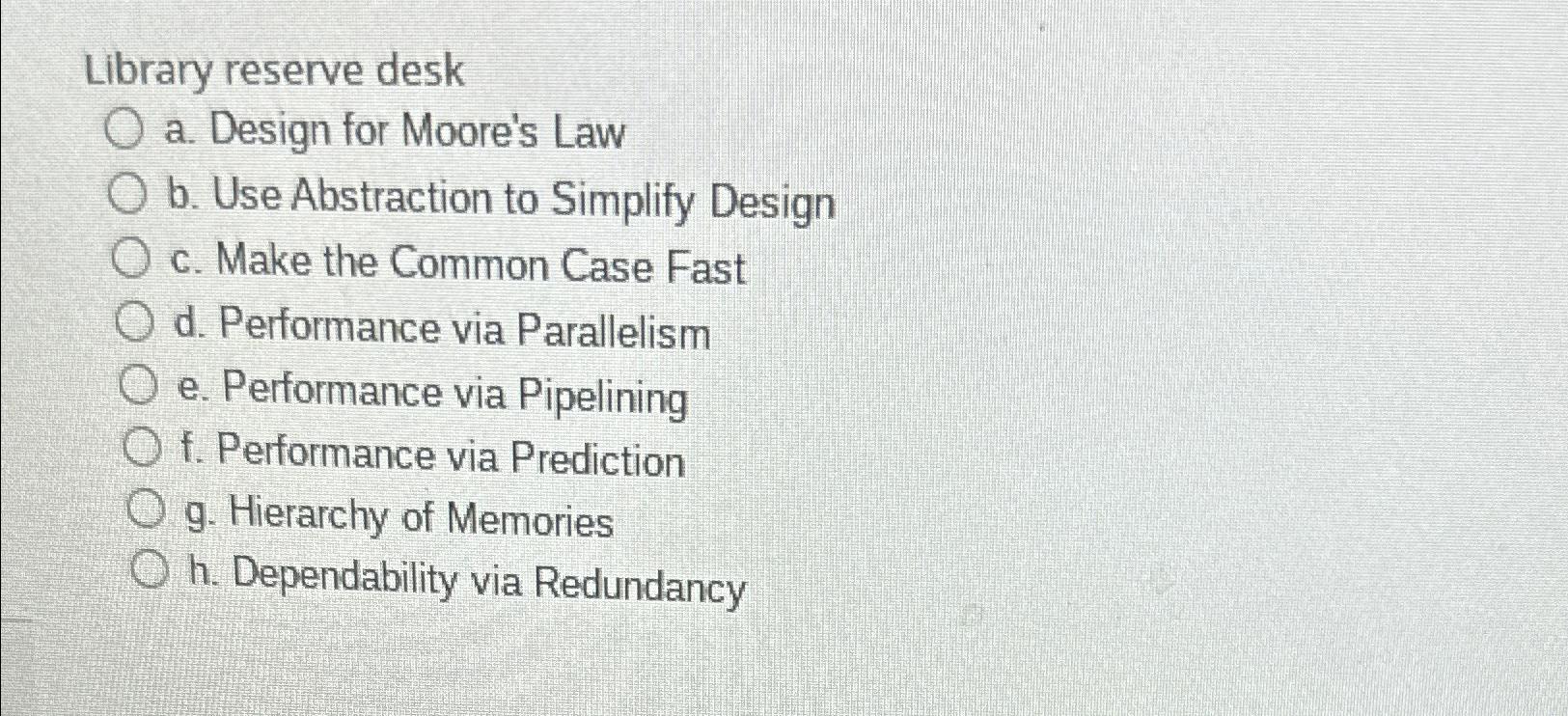 Solved Library reserve deska. ﻿Design for Moore's Lawb. ﻿Use | Chegg.com