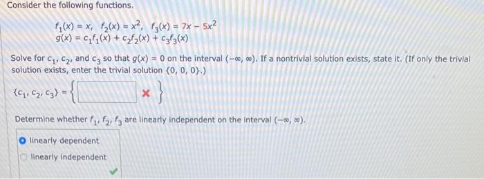Solved Consider the following functions. | Chegg.com