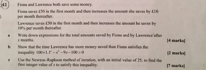 Solved 12 Fion: Fiona and Lawrence both save some money. | Chegg.com