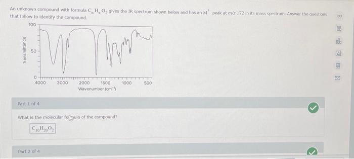Solved An unknown compound with formula CnHxO2 gives the IR, | Chegg.com