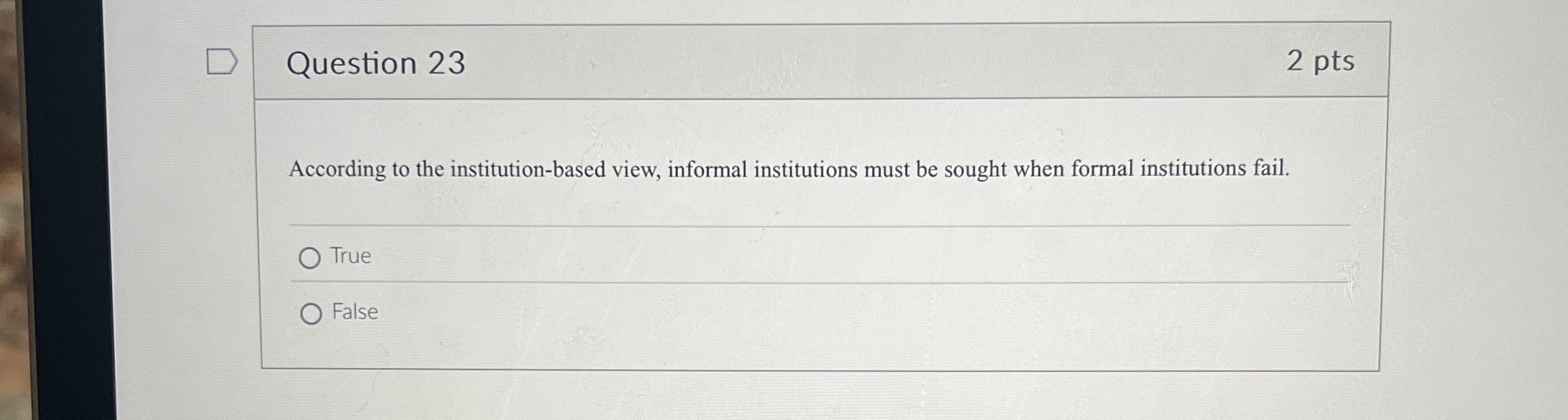Solved Question 23According to the institution-based view, | Chegg.com