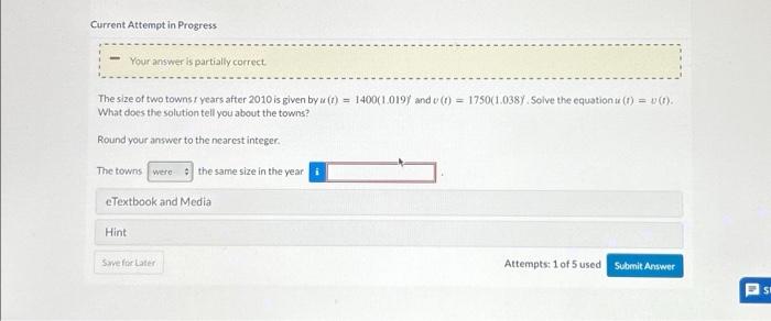 Solved Current Attempt in Progress 1 Your answer is | Chegg.com