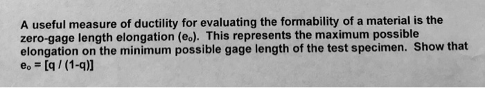 Solved A useful measure of ductility for evaluating the | Chegg.com