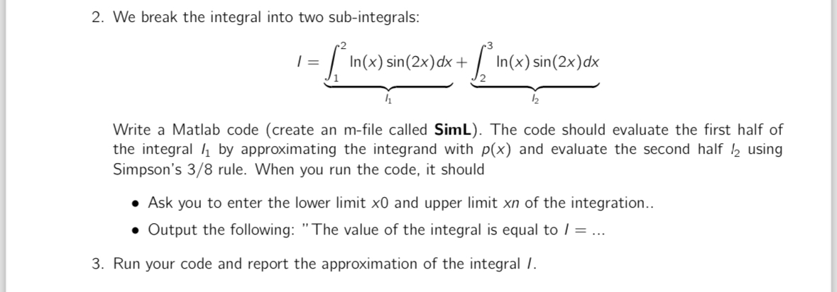 Solved We break the integral into two | Chegg.com