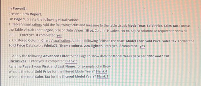 Create a new Report. On Page 1. create the following | Chegg.com