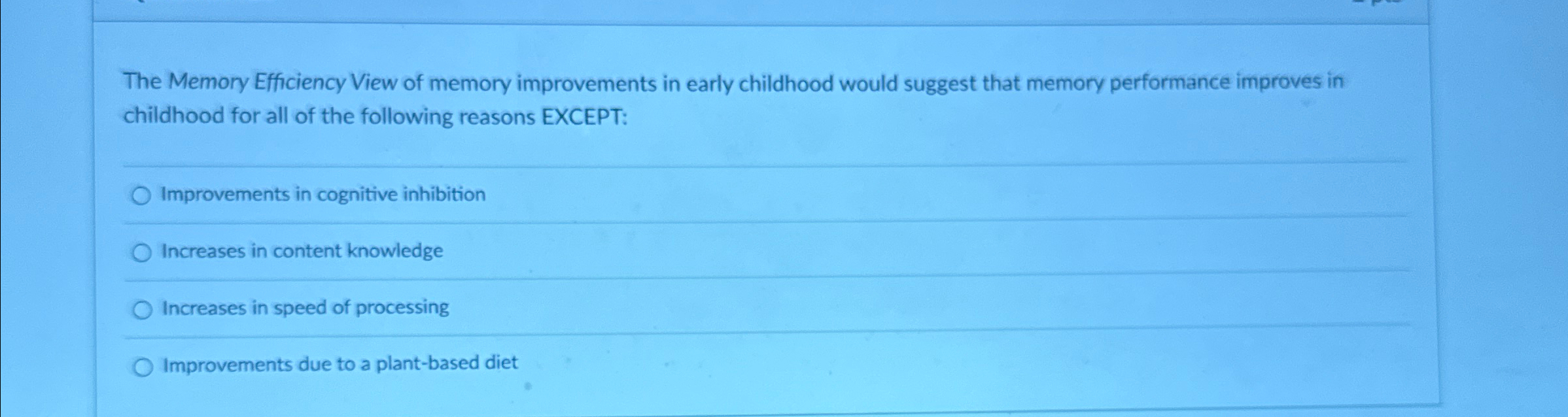 Solved The Memory Efficiency View of memory improvements in | Chegg.com