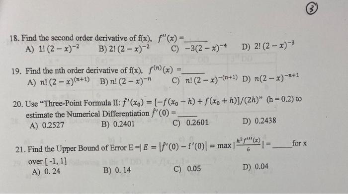 Solved In Problems 17 through 21, given a differentiable | Chegg.com