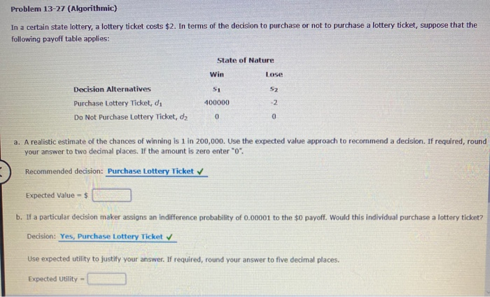 Solved Problem 13-27 (Algorithmic) In a certain state | Chegg.com