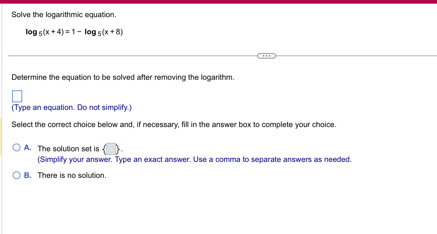 Solved Solve the logarithmic | Chegg.com