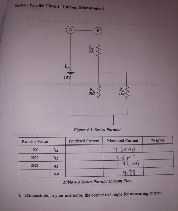 Solved voltages and current in series, parallel and series | Chegg.com
