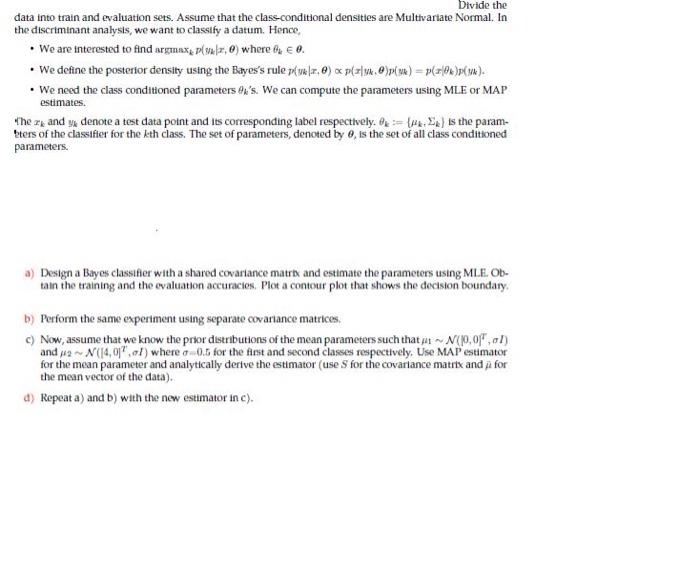 Solved a learning from data question:design a classifier | Chegg.com