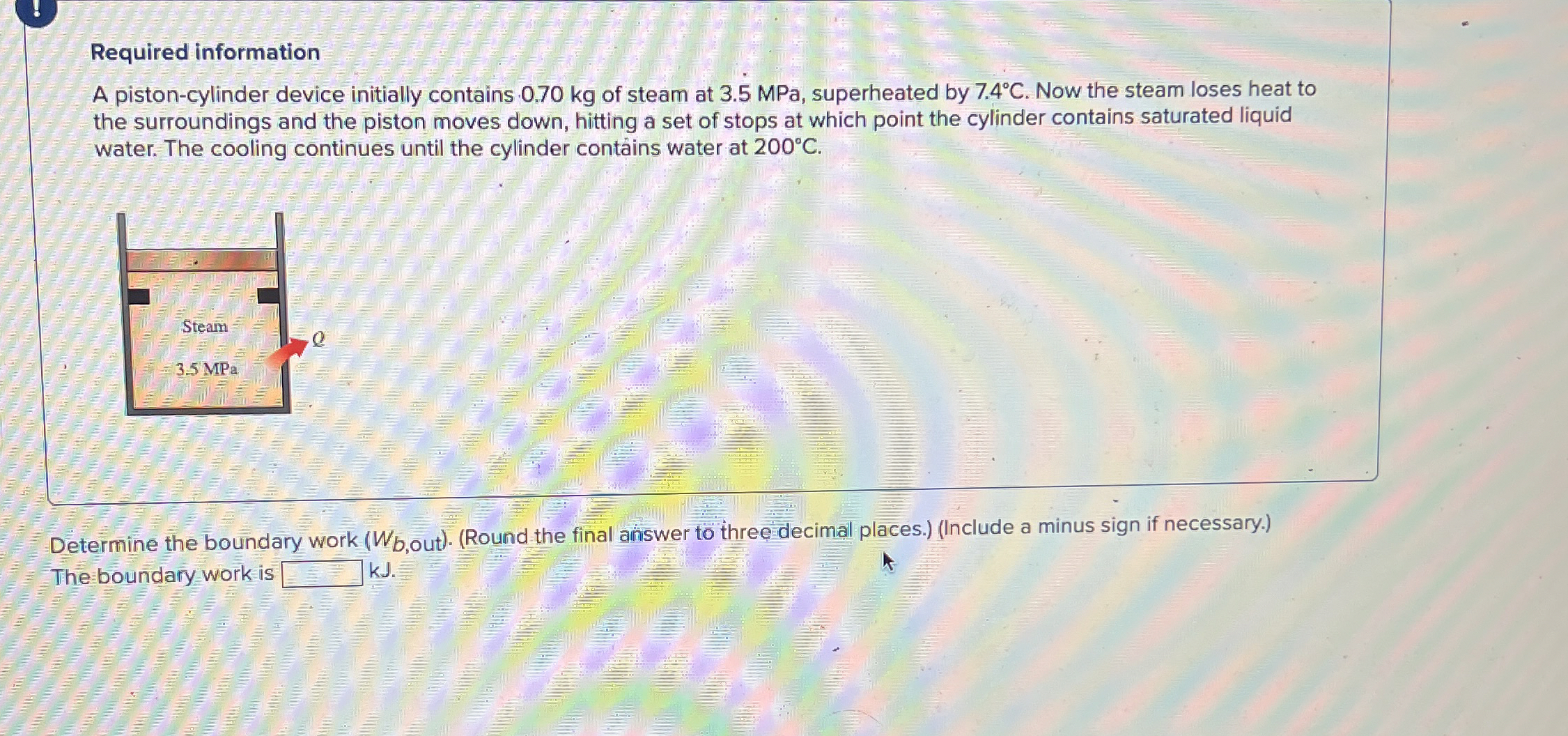 Solved Required informationA piston-cylinder device | Chegg.com