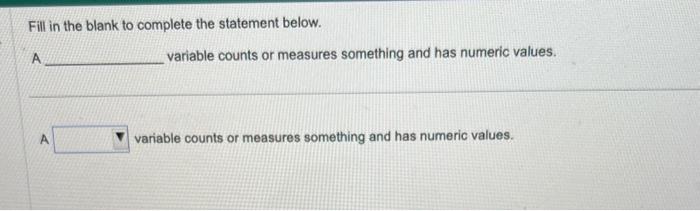 Solved Fill in the blank to complete the statement below. A | Chegg.com