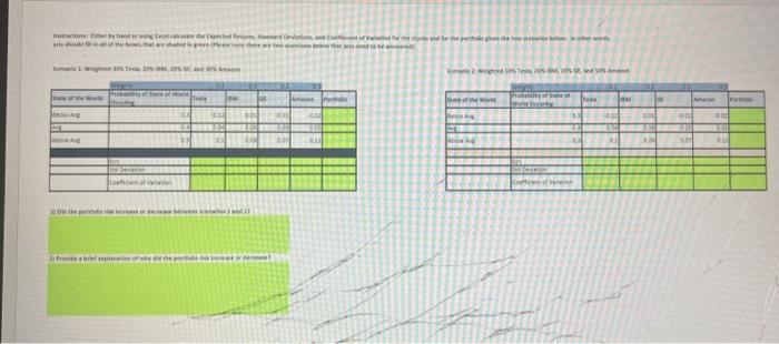 Solved 1) Did the portfolio risk increase or decrease | Chegg.com