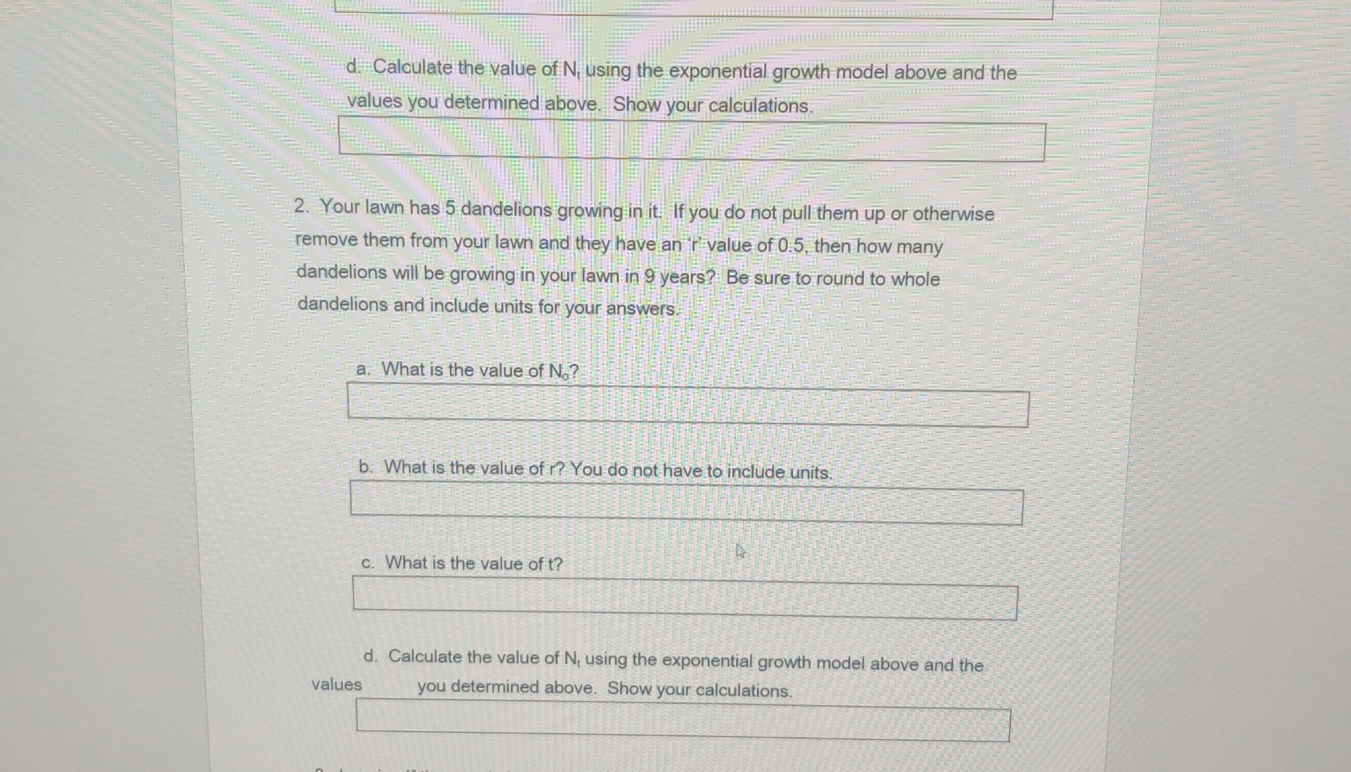 Solved Section A Population Growth Models 58 Points Chegg